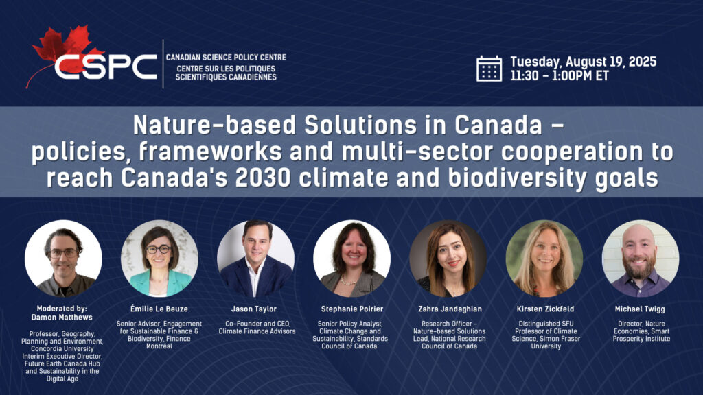 Nature-based Solutions in Canada - policies, frameworks and multi ...